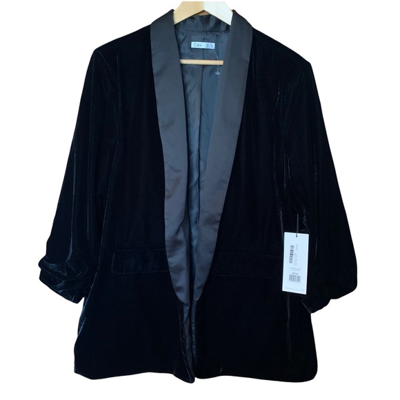 Dex | Jackets & Coats | Dex Woman Elegant Black Velvet Open Jacket ...